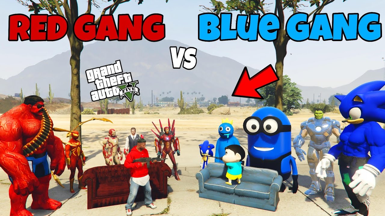 Franklin Red Gang Vs Shinchan Blue Gang in GTA 5 ! JSS GAMER - YouTube