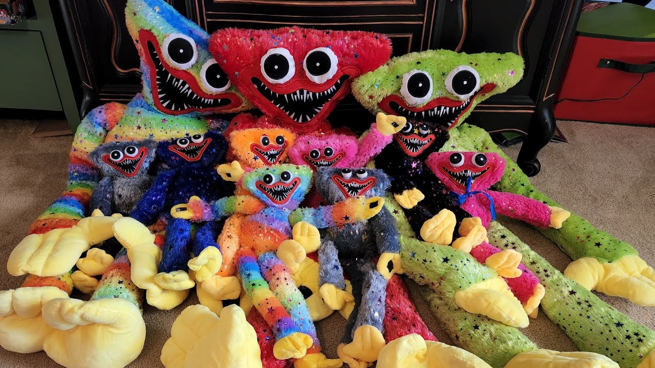 All our Glitter Sparkles Huggy Wuggy Plushies! - YouTube