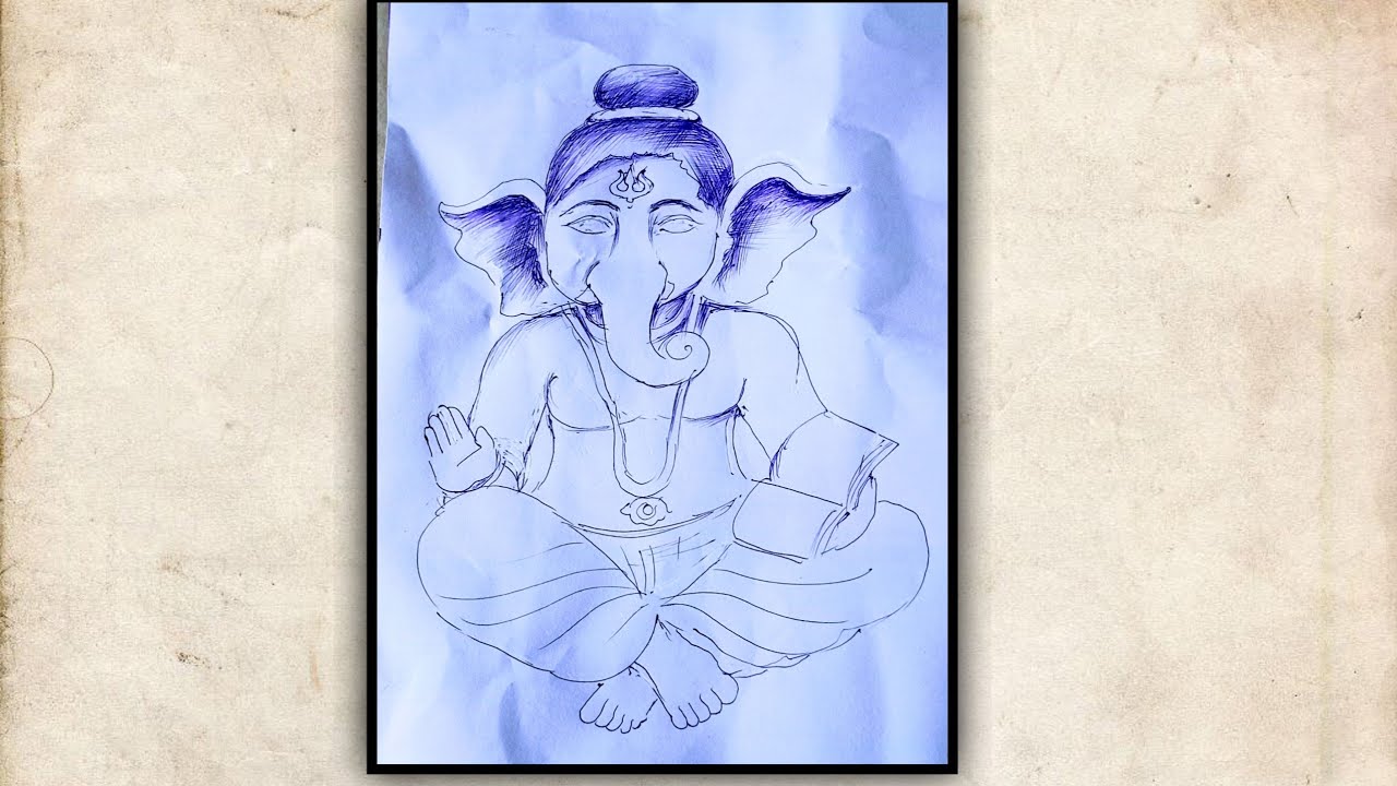 Ganesh ji ki outline kaise banaye 🔱🥰 ️🕉️🙏//Ganesh ji ki sketch tutorial ...