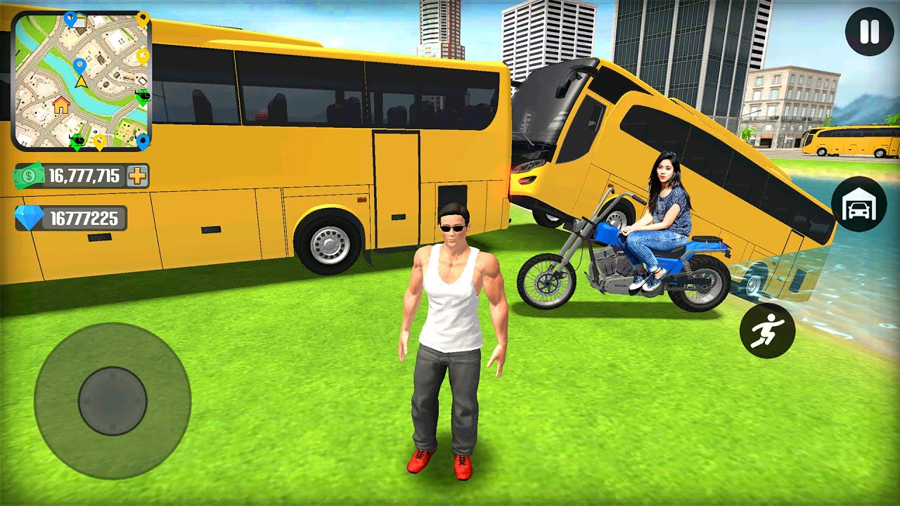 US Police Car and Public Transport Bus Bike girl Driving Simulator 3d ...