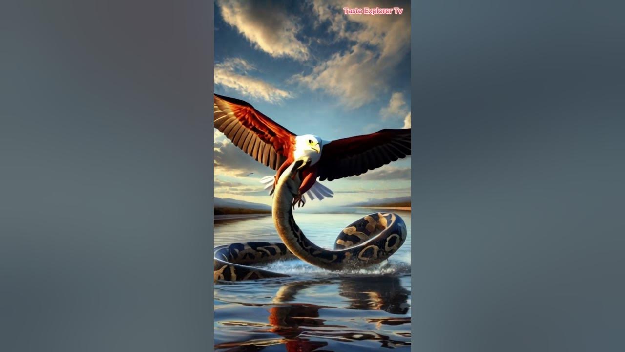 The bald eagle hunts giant python #tasteexplorertv #wildlife #animals # ...