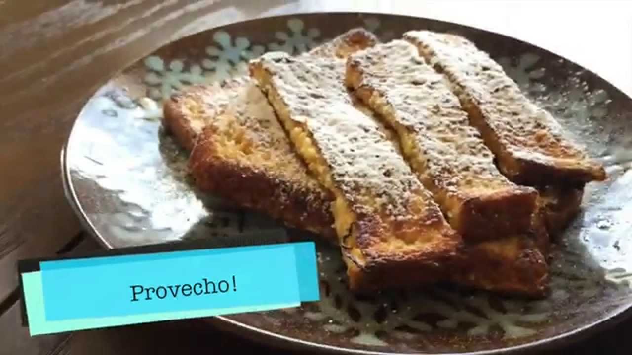 Receta rápida (2 minutos): Tiras de pan francés - Pain Perdu - YouTube