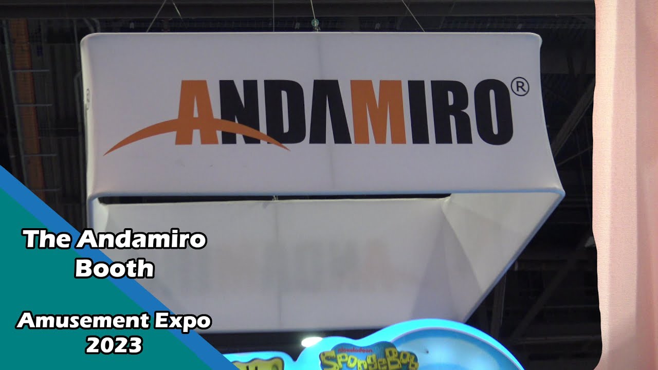 From SpongeBob To Shaq, Andamiro's Amusement Expo 2023 booth - YouTube