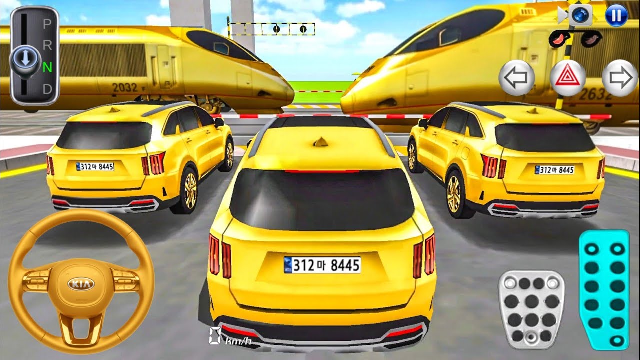 New Golden Bullet Train VS Golden Kia SUV Cars - 3D Driving Class - Car ...