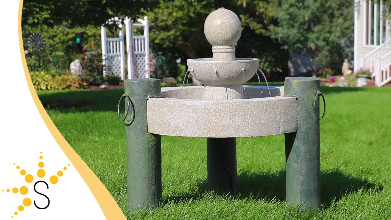 Sunnydaze 2-Tier Raised Cathedral Basin Outdoor Fountain - 37-Inch - FC ...