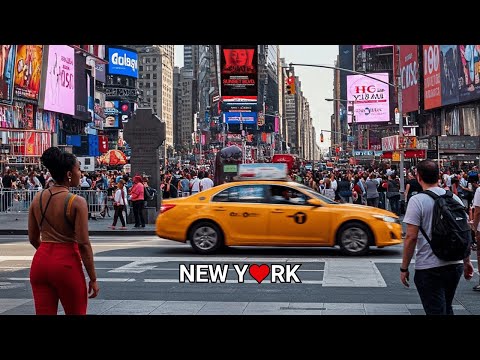 NYC Walking Tour [4K] | Broadway District | Theater Atmosphere & Live Performance