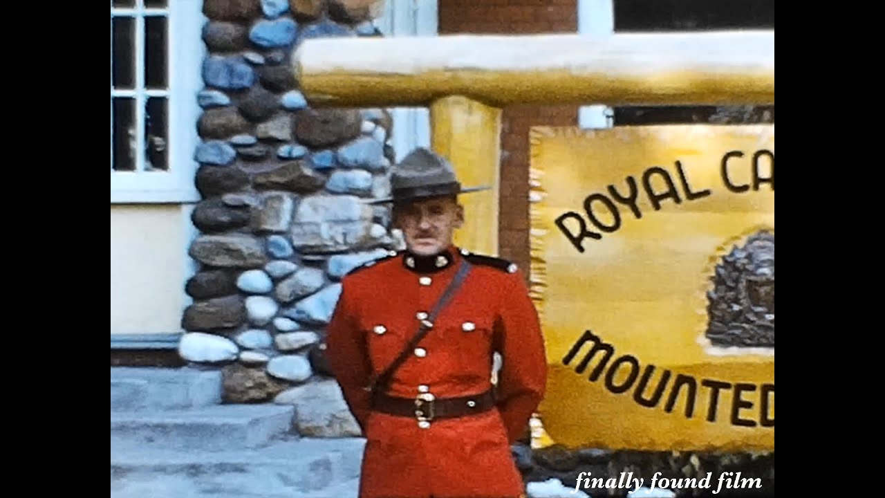 Vintage 1950s Royal Canadian Mounted Police mountie sign home movie ...