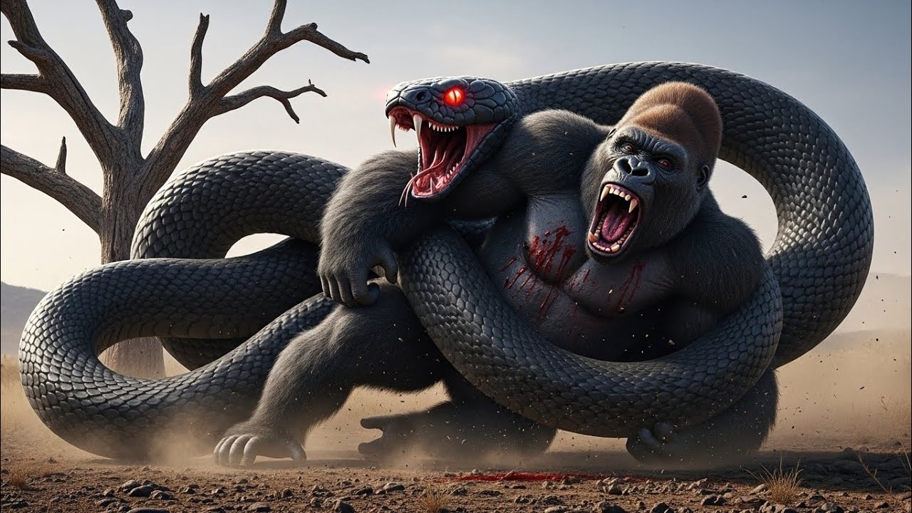GIANT PYTHON 🐍 VS GORILLA 🦍 | The Most Brutal Jungle Battle Ever ...