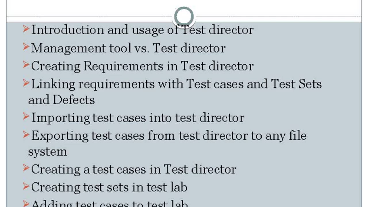 TEST Director Online Training - YouTube