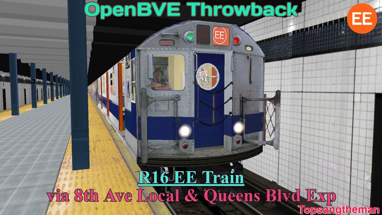 OpenBVE Throwback - R16 EE Train (via 8th Avenue) - YouTube