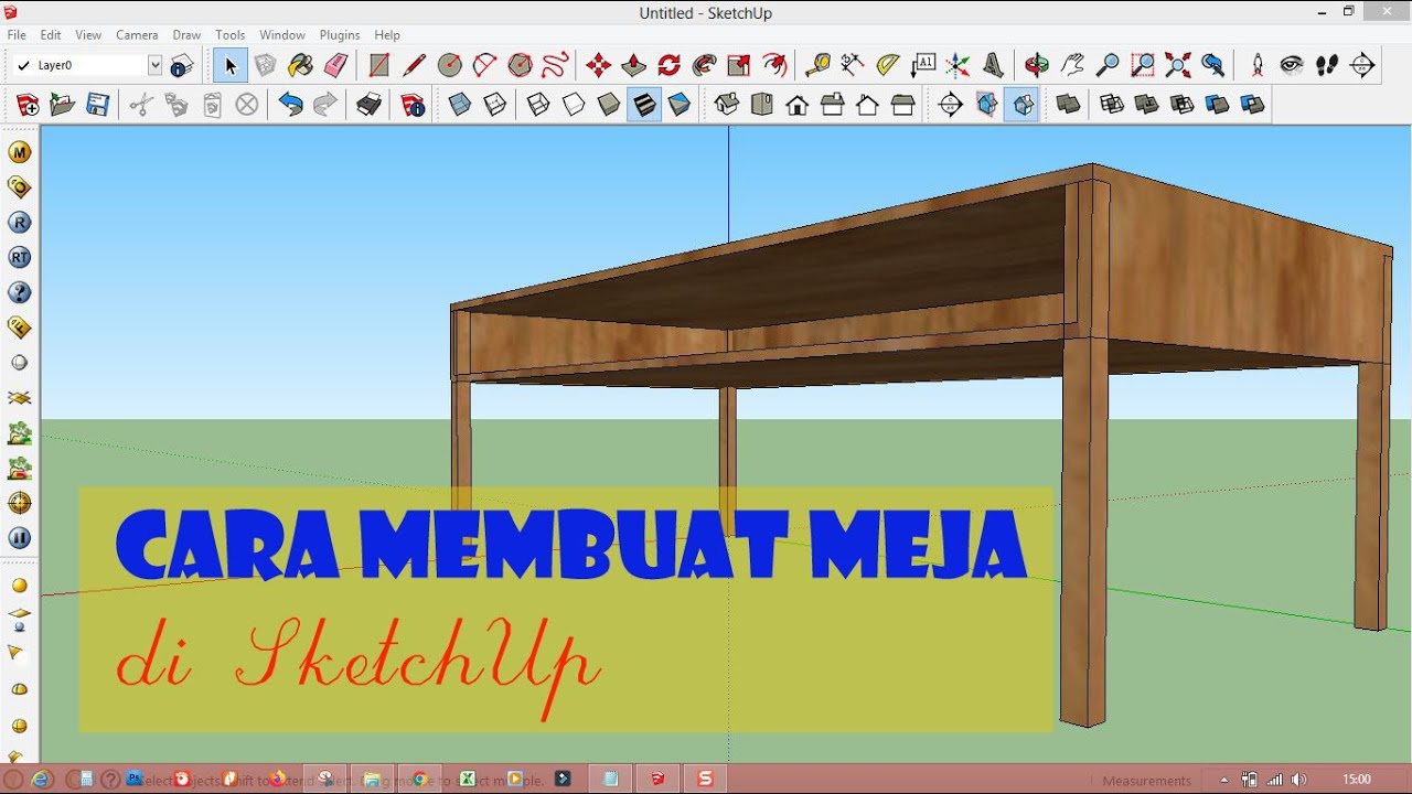Cara Membuat Meja di SketchUp - YouTube