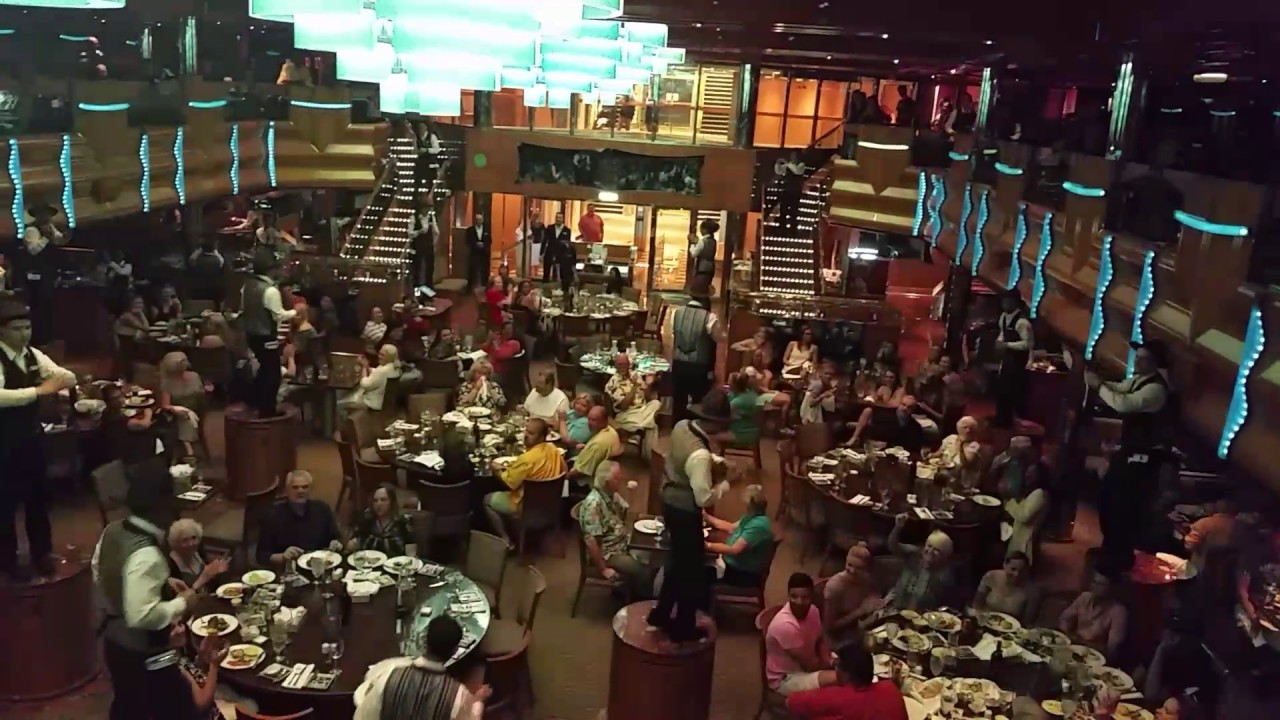 Showtime during dinner Carnival Cruise - YouTube