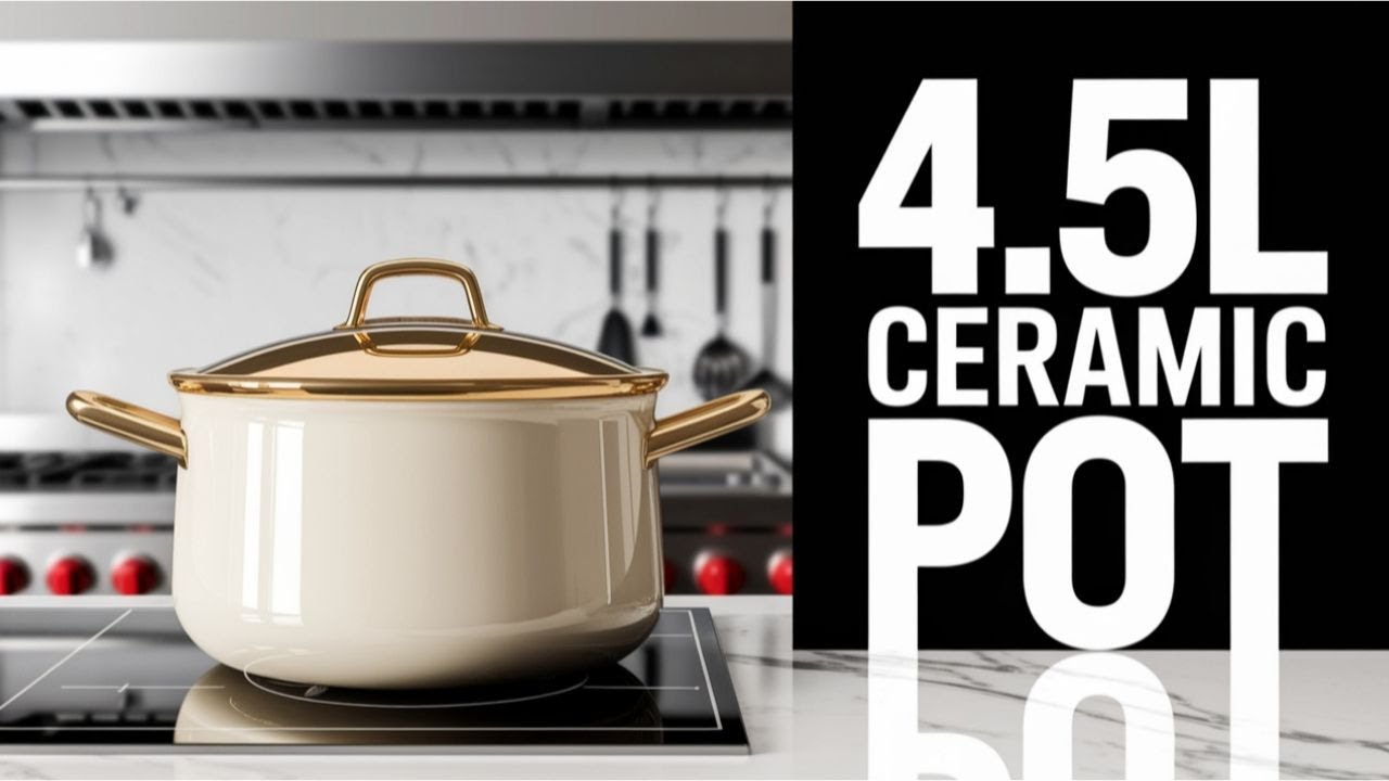 4.5 Large Ceramic Glass Stove Cooking Casserole Pot for BBQ/CHICKEN ...
