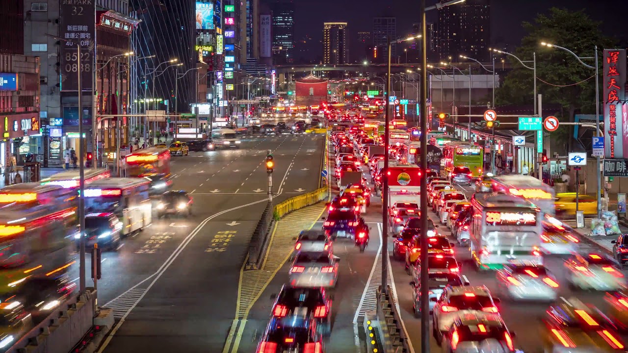 circulation ville paysage urbain urbain nuit - YouTube