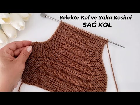 Yelekte SAĞ KOL ve Yaka Kesimi ✔️knitting sweater sleeve cut crochet örgü patik
