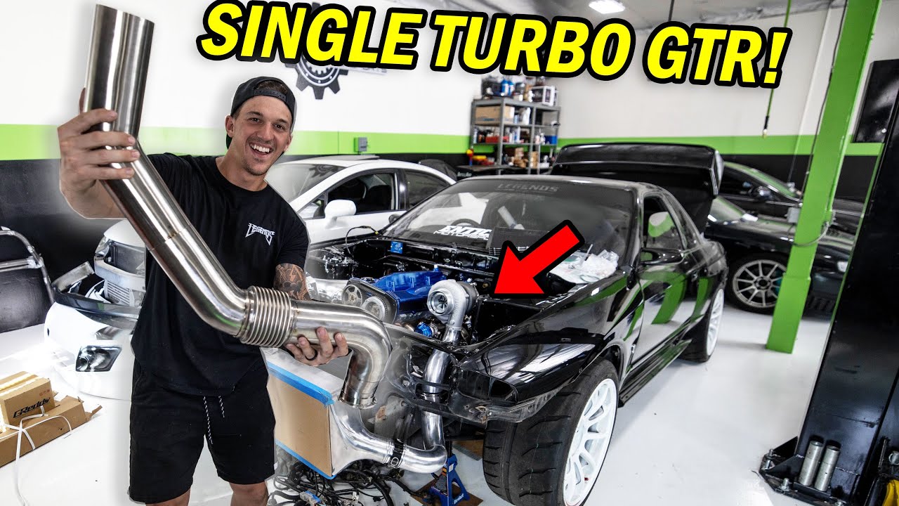 Single Turbo R32 GTR Update! | Custom Downpipe & More! - YouTube