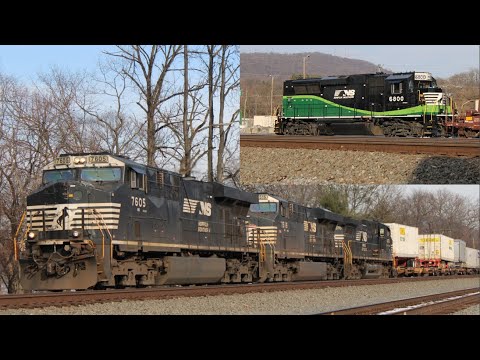 Trains on The Norfolk Southern Pittsburgh Line ft. NS Eco Unit 6800 ...