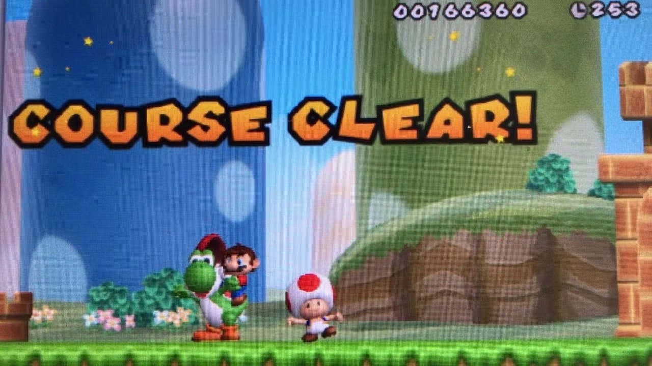 New Super Mario Bros. Wii-Course Clear! - YouTube