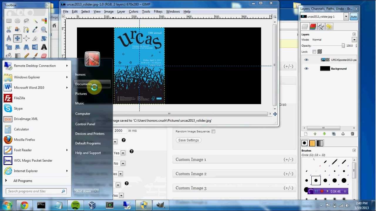 How to create an image for vslider - YouTube