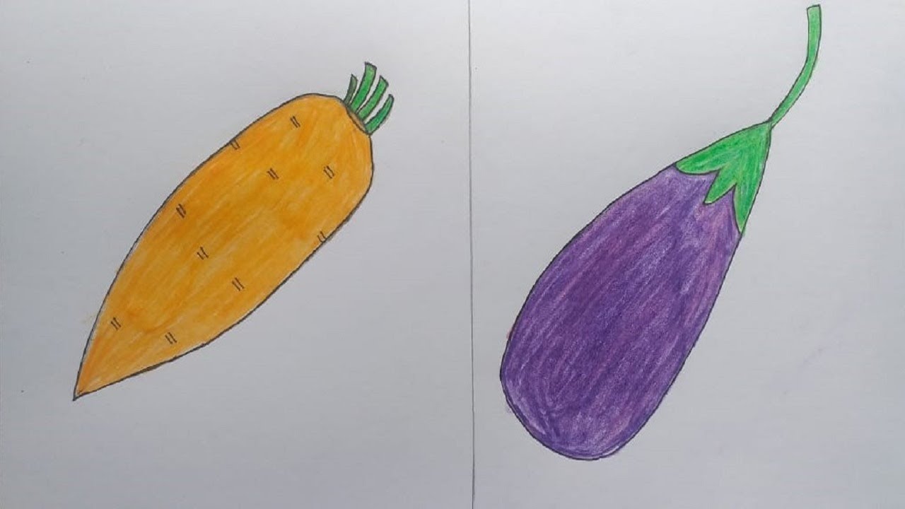How to Draw Vegetables Easily step by step | Vegetable Drawing for Kids ...