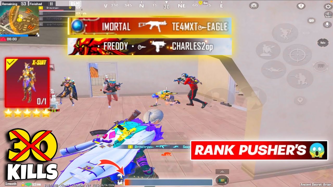 😱 TOP RANK PUSHER’S RUSHED ON ME BADLY IN BGMI / PUBG MOBILE GAMEPLAY ...