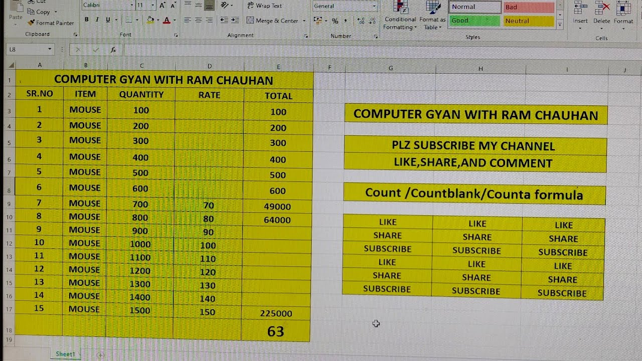Count Formula count Blank Formula counta Formula excel Formulas In Count Formula count Blank Formula counta Formula excel Formulas In