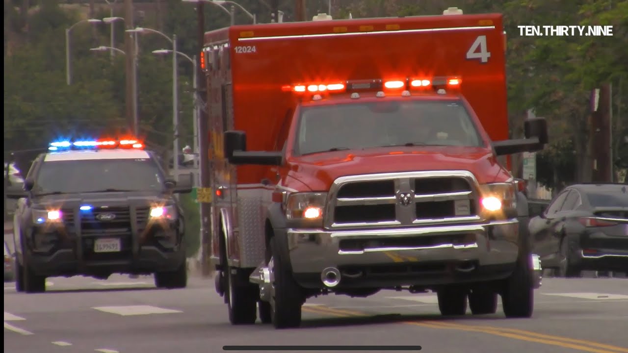 LAFD RESCUE 4 & LASD UNITS RESPONDING CODE 3 x2 - YouTube