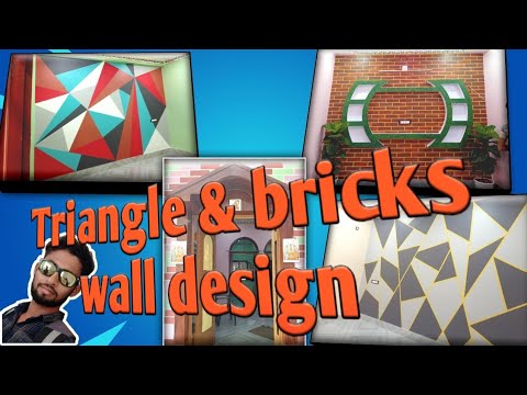 Triangle wall design | Wall painting design | Interior wall painting ...