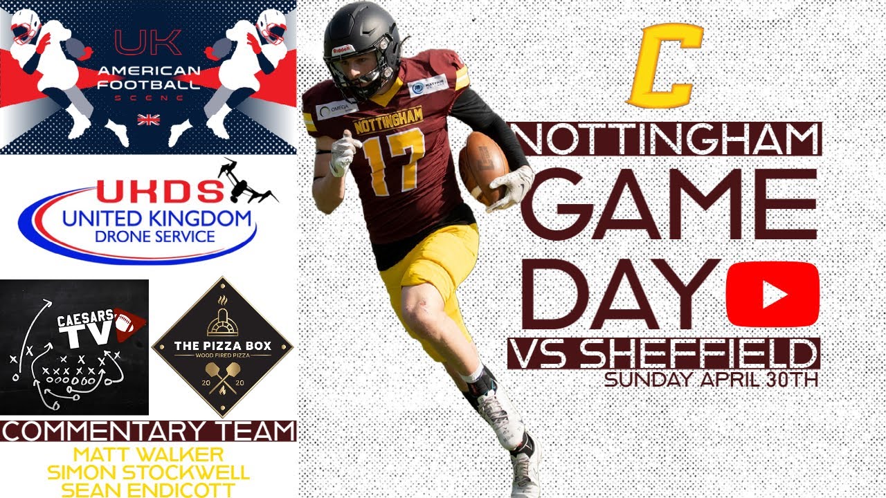 Nottingham Caesars Vs Sheffield Giants BAFA NFC1 South - YouTube