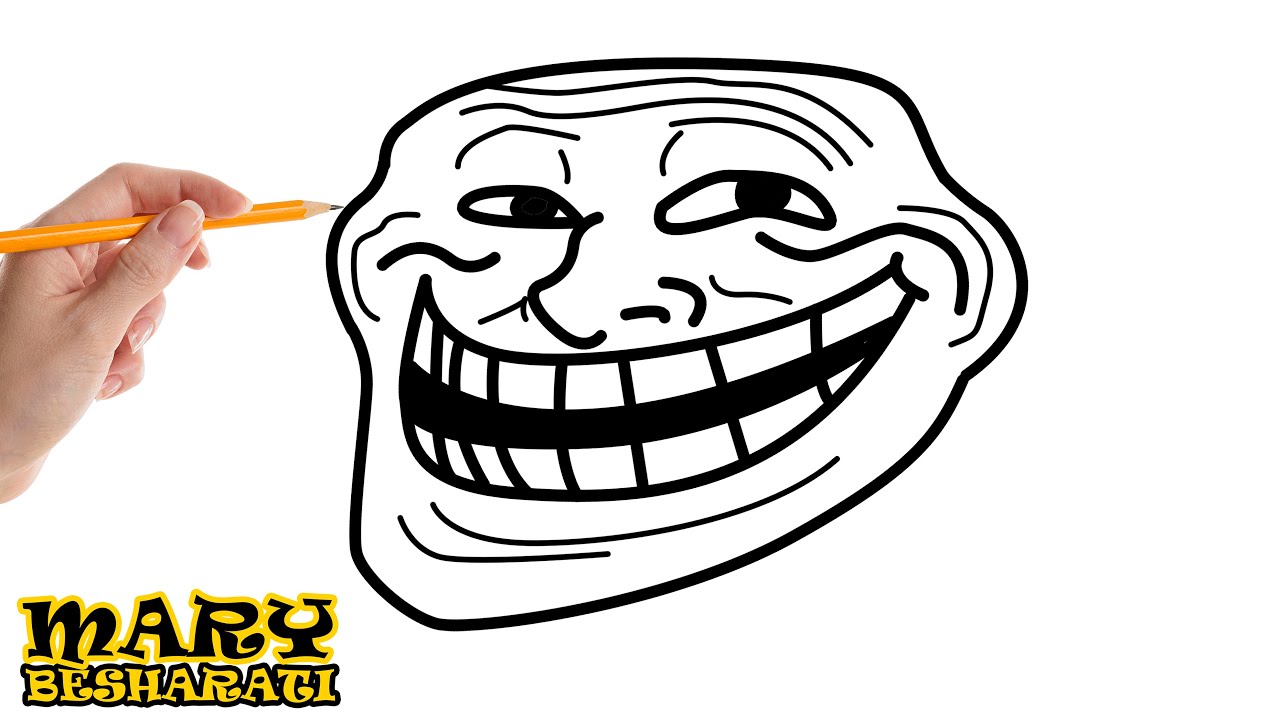 How to Draw Troll face - YouTube