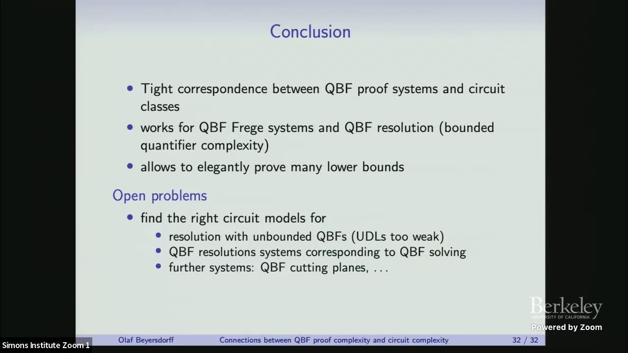 Connections Between QBF Proof Complexity and Circuit Complexity - YouTube