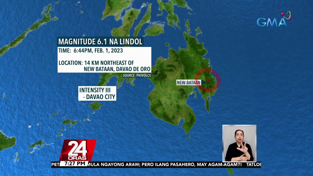 Magnitude 6.1 na lindol, yumanig sa Davao de Oro | 24 Oras - YouTube