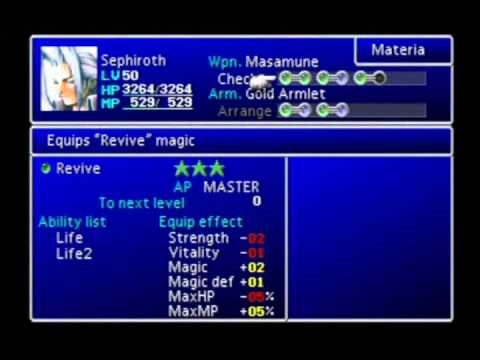 Final Fantasy 7 Sephiroth Status (Flash Back) - YouTube