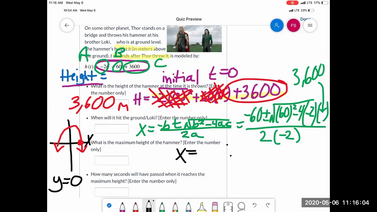 Quadratics In The Real World Practice Problems - YouTube
