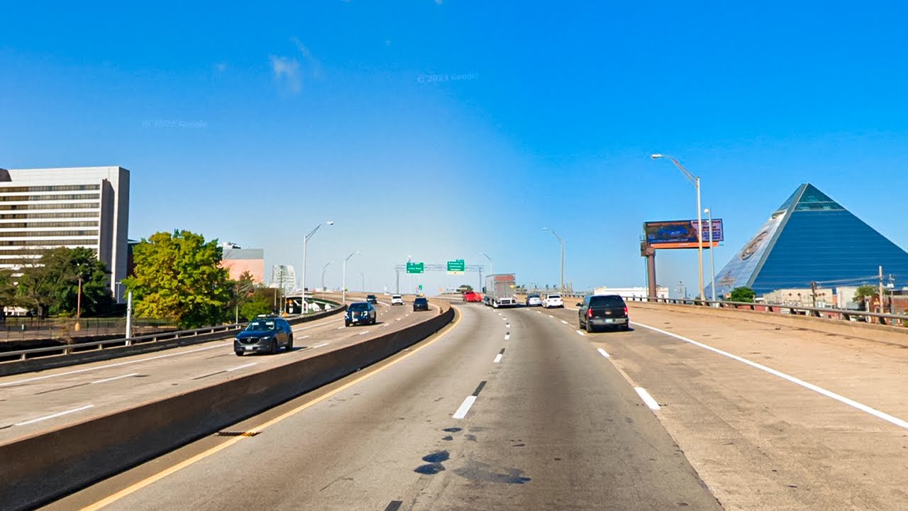 Highway through downtown Memphis, Tennessee | USA roads - YouTube