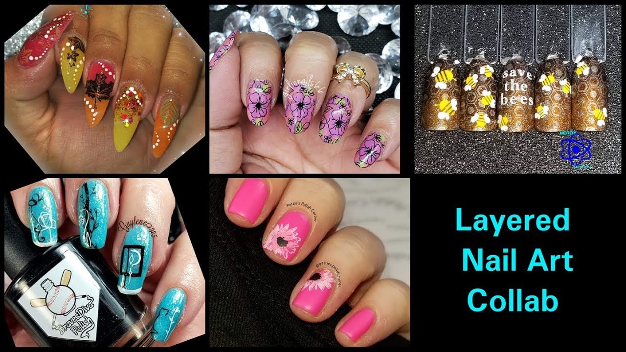 Layered Nail Art Collab - YouTube