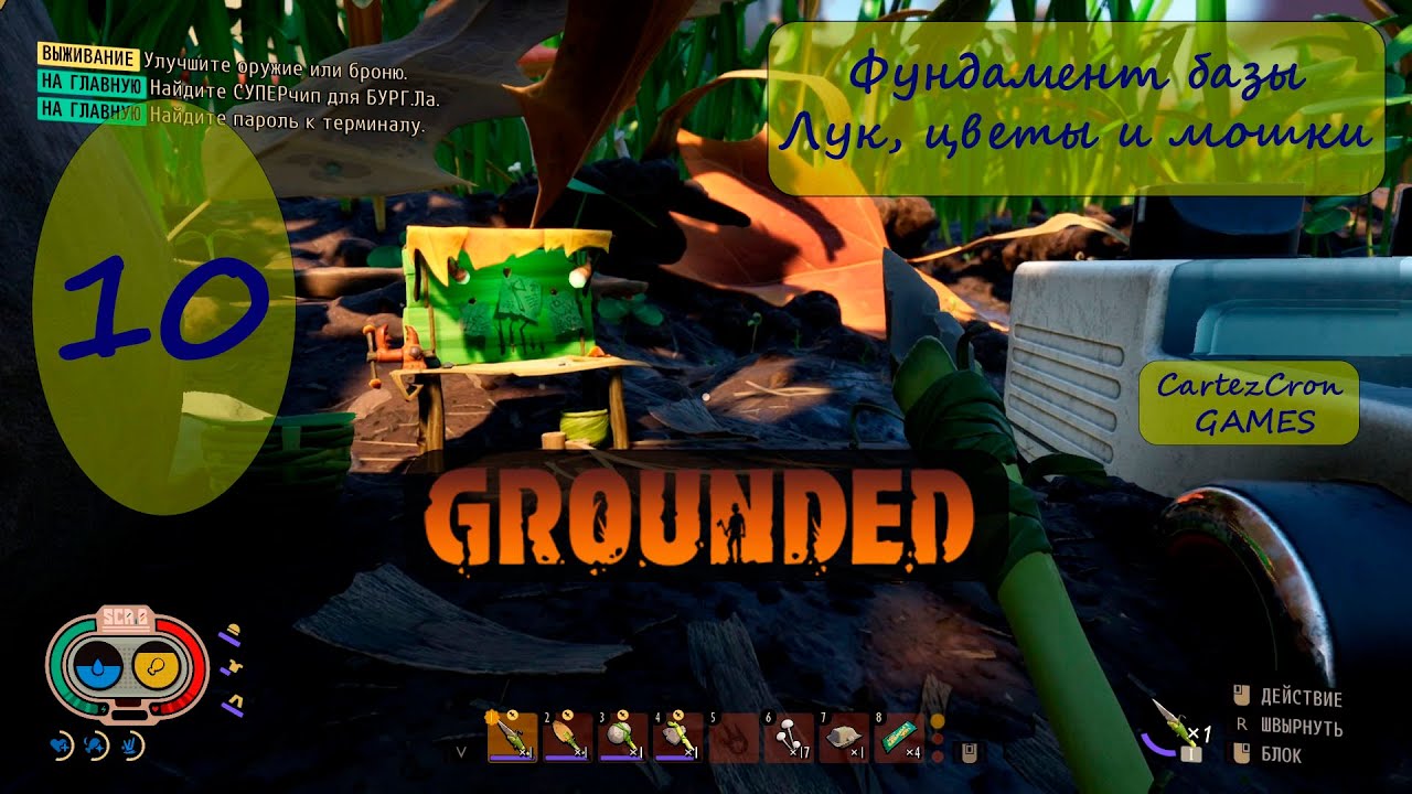 Grounded - 10. Фундамент базы, Лук, цветы и мошки - YouTube
