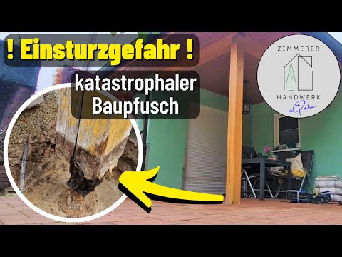 !! EINSTURZGEFAHR !!! Wir tauschen einen Holzpfosten....