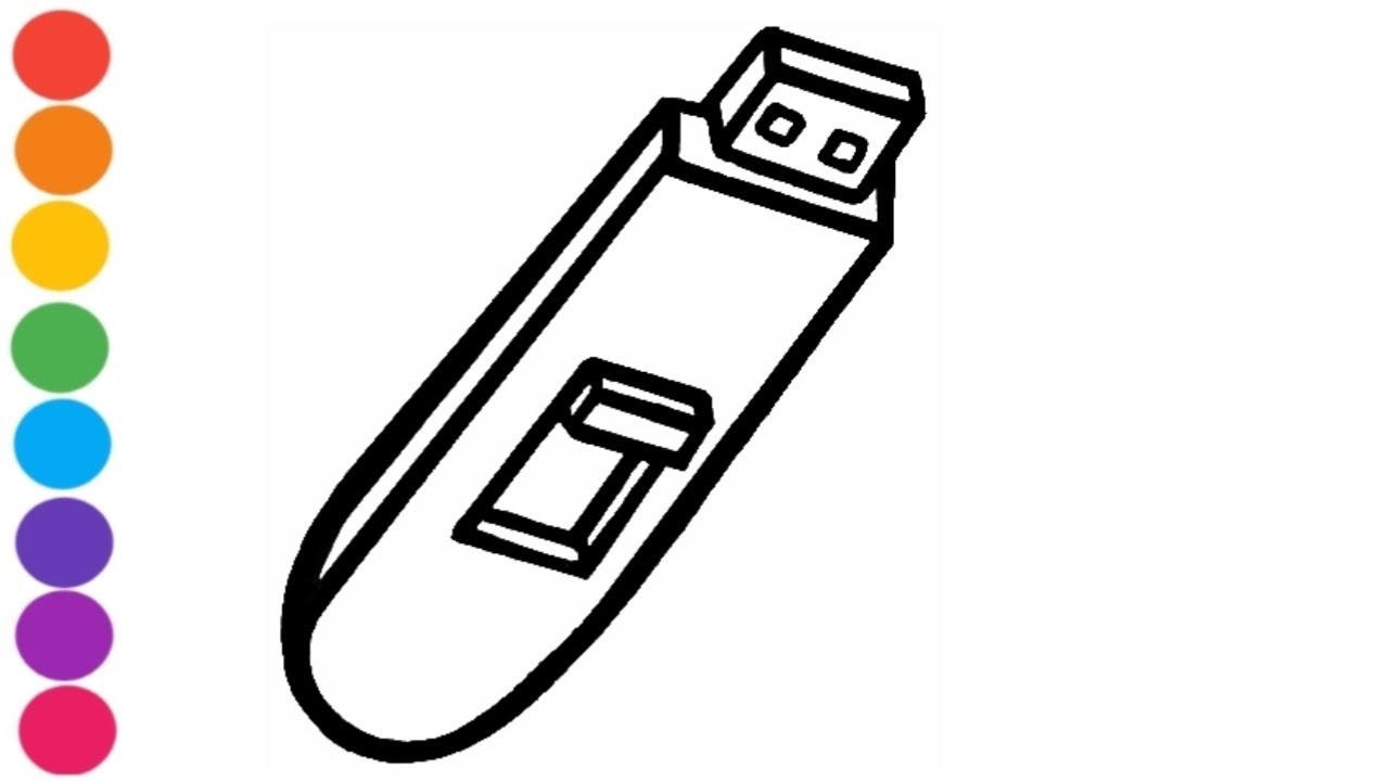 how to draw pendrive drawing easy beautiful pendrive colours painting ...