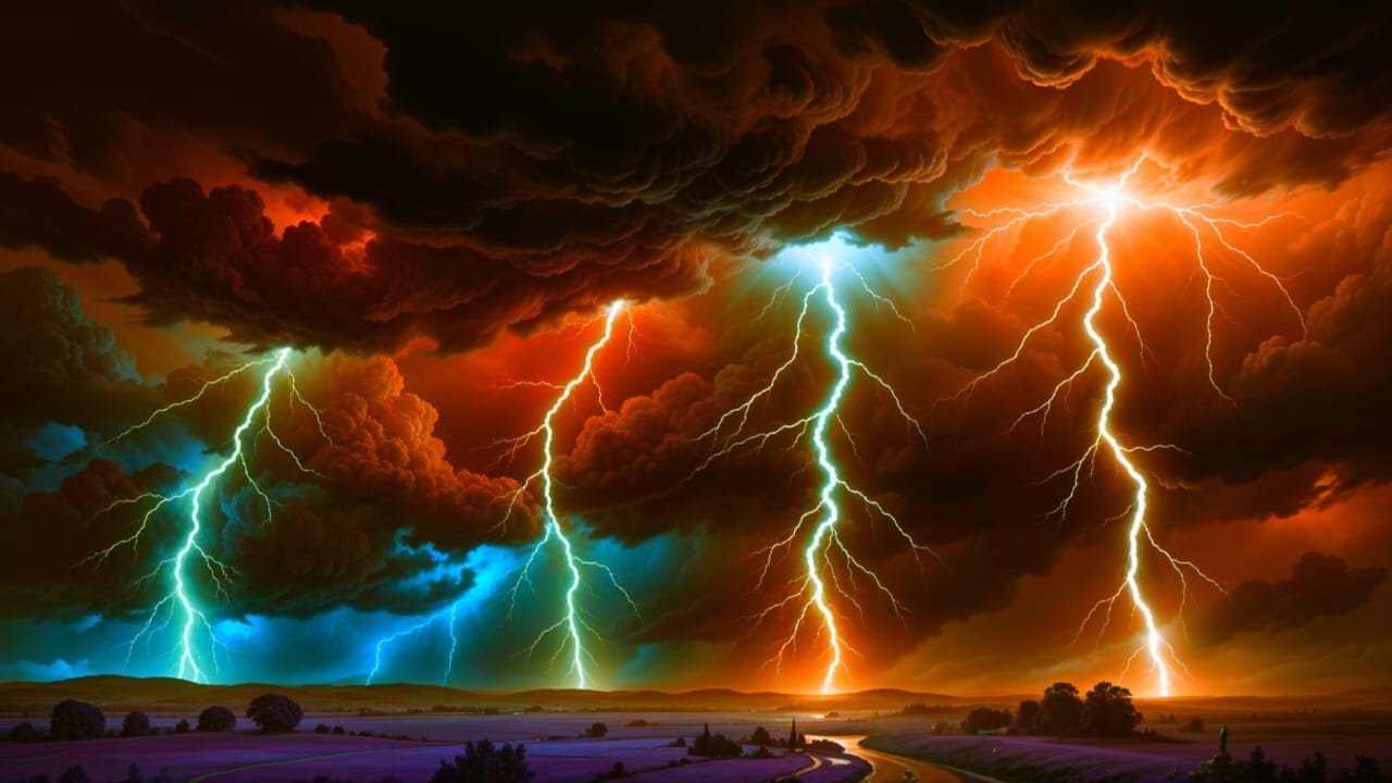 Sound of Heavy Rain in the Dark Night and Roaring Thunder to Relieve Anxiety | Sleep Instantly ...