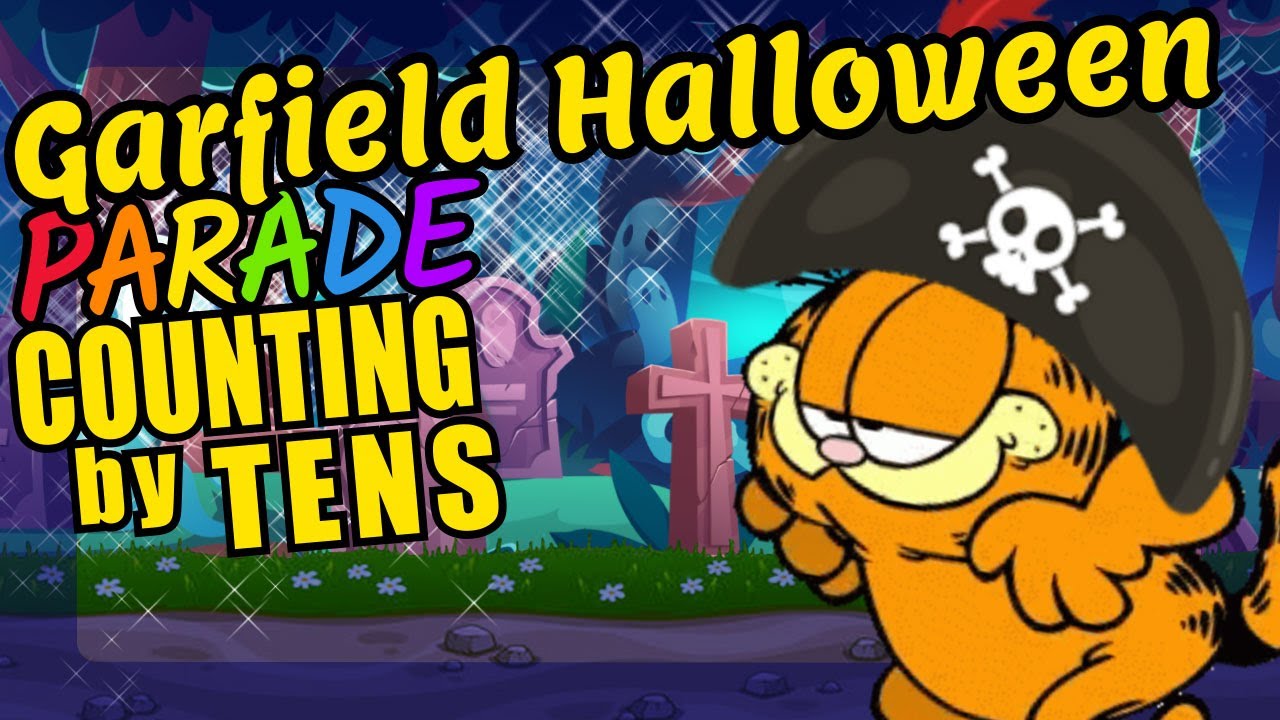 Garfield Halloween Teaching Counting by Tens Educational Math Video for ...