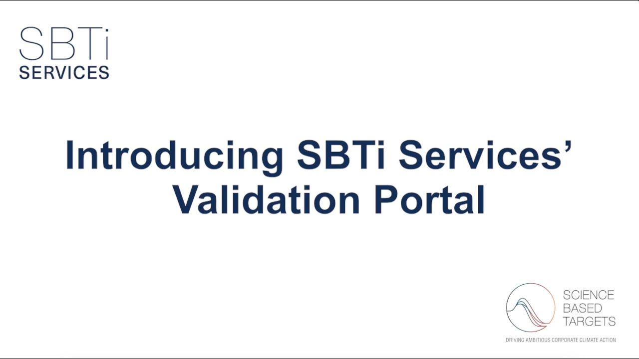 SBTi Services' Validation Portal - YouTube