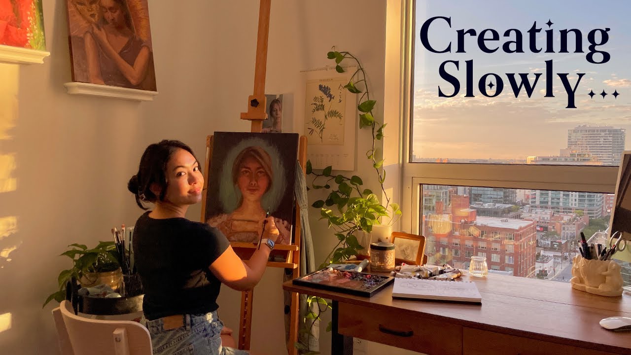 PAINTING SLOWLY in a fast paced society 🖼️ decorating living room, oil ...