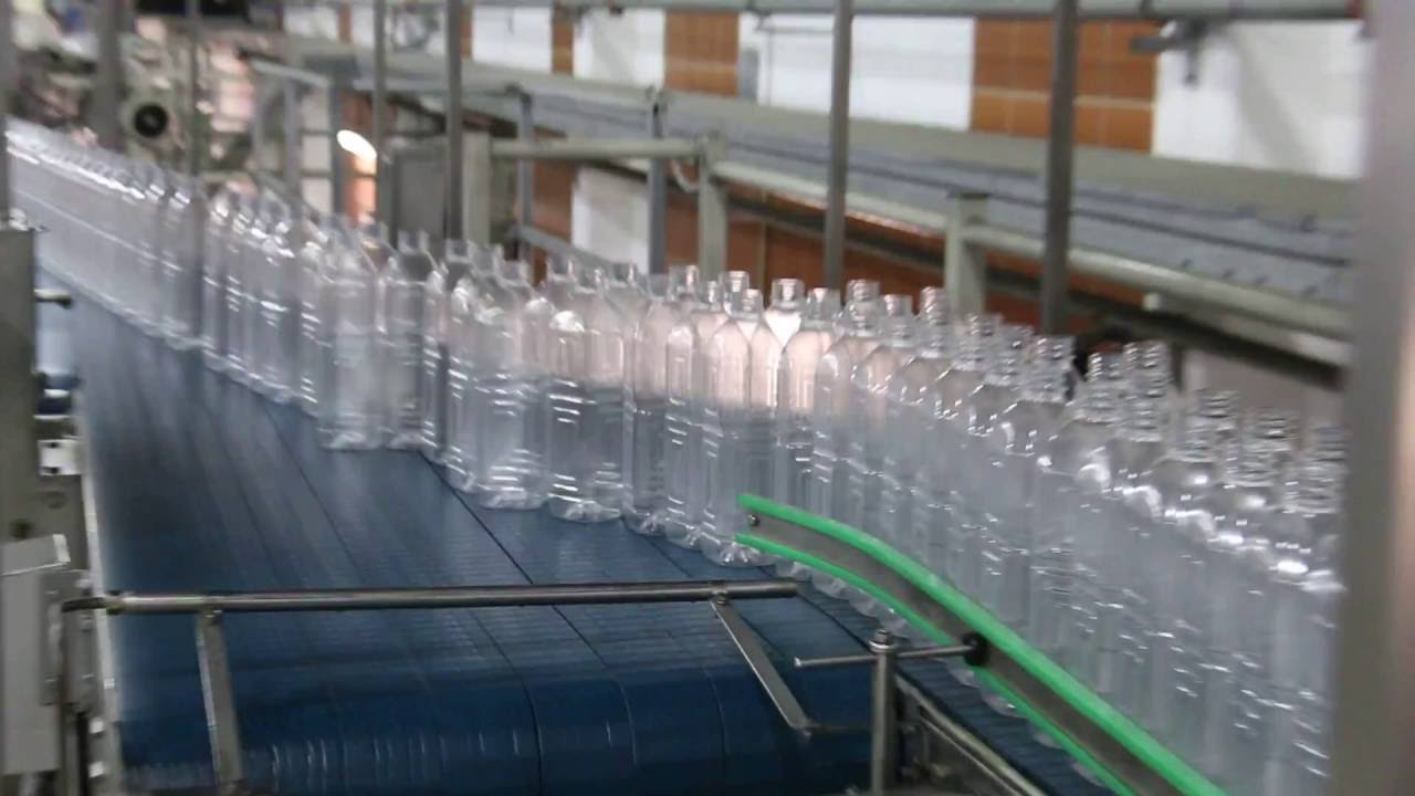 Empty bottle conveyor - YouTube