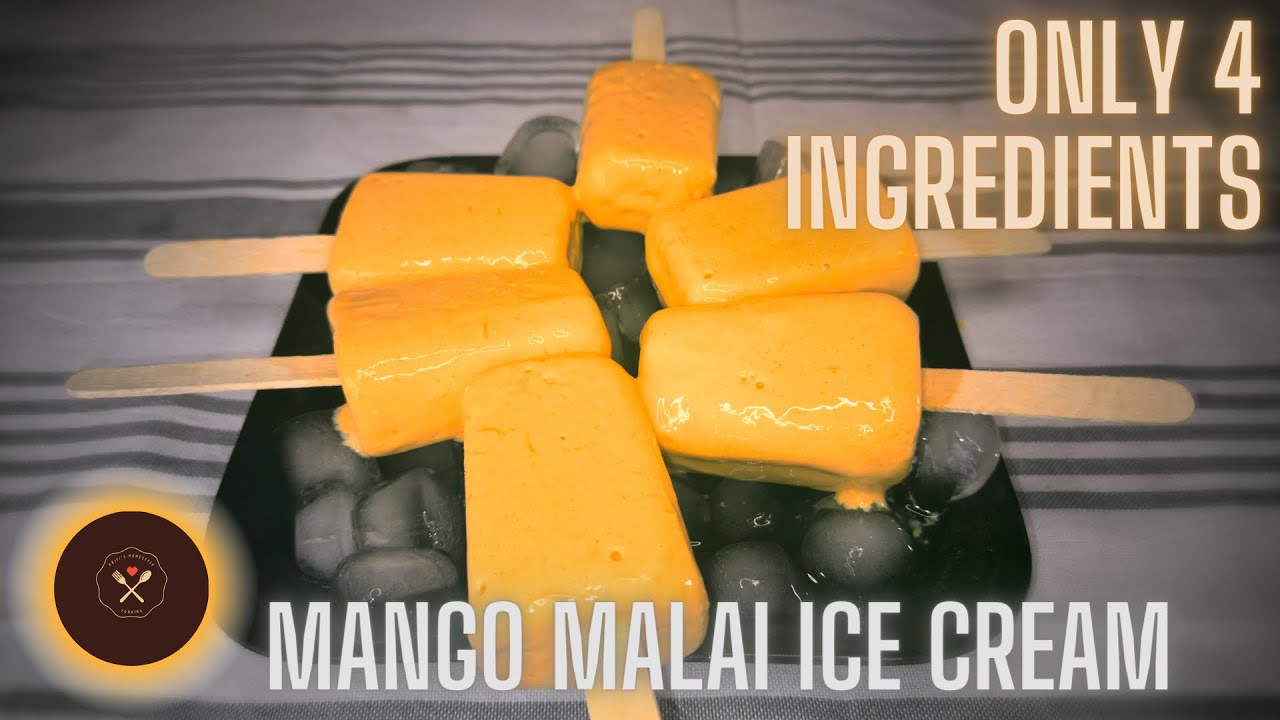 Mango Malai Ice Cream Recipe | 4 Ingredients Mango Malai Ice Cream ...