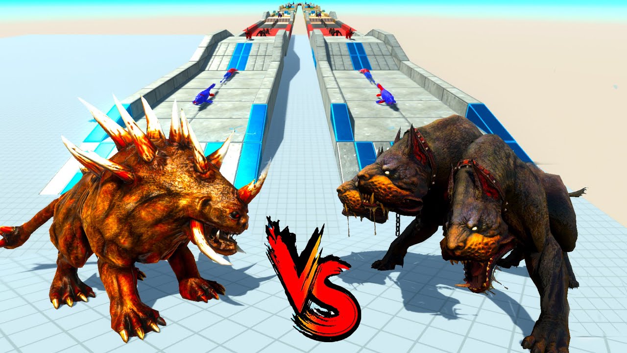 THREE-HEADED HELLHOUND vs RED HELLHOUND - Animal Revolt Battle Simulator - YouTube