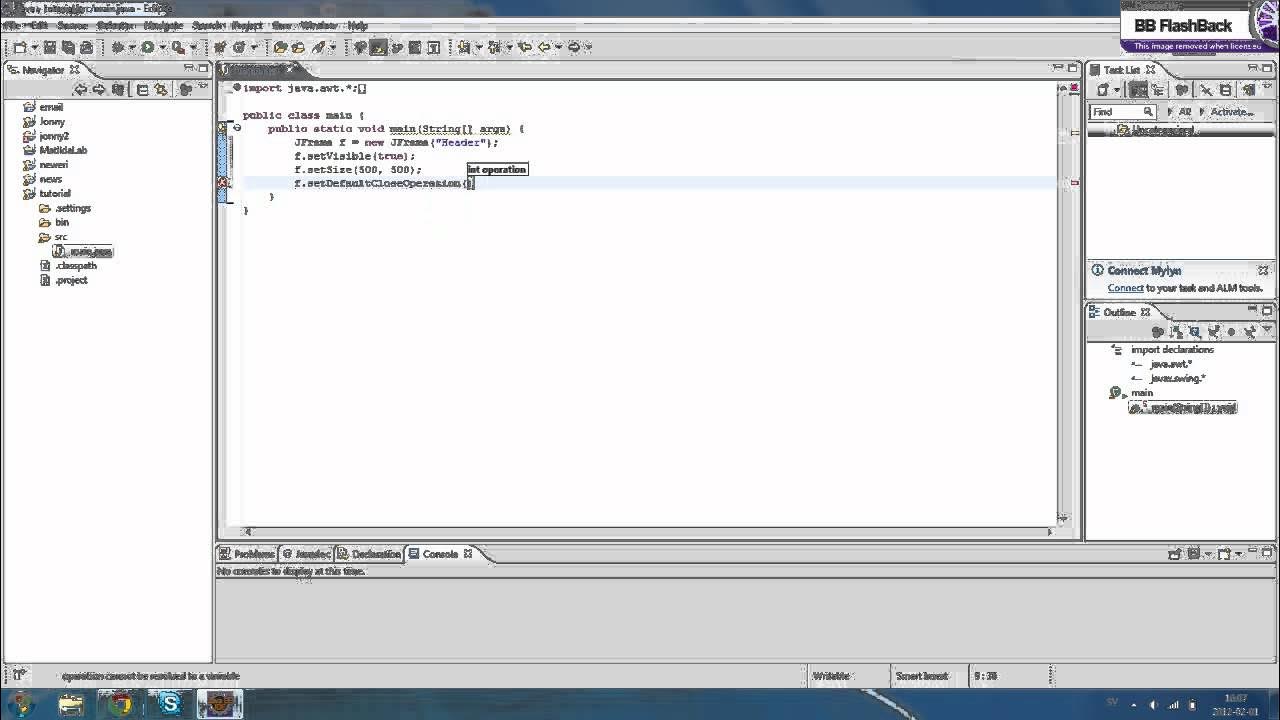 Java Swing Tutorial - Part 1 - 2me4u - YouTube