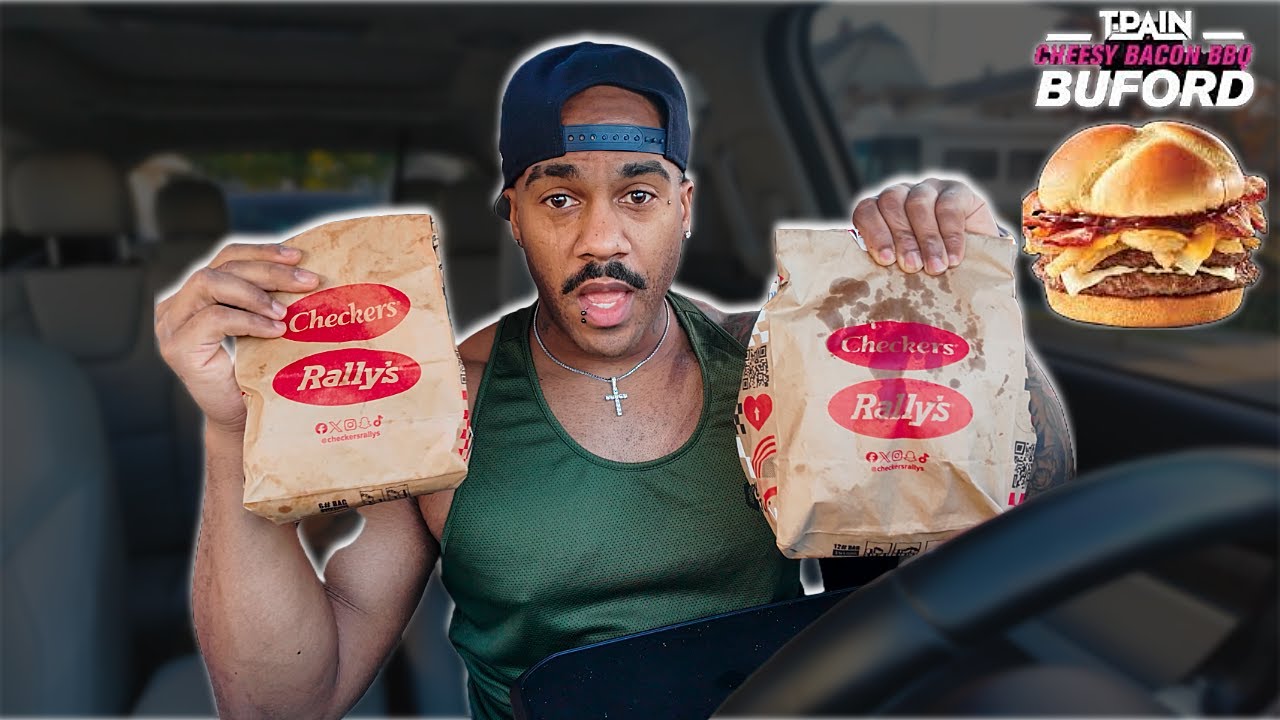 Trying The T-Pain Collab Burger At Checkers! - YouTube