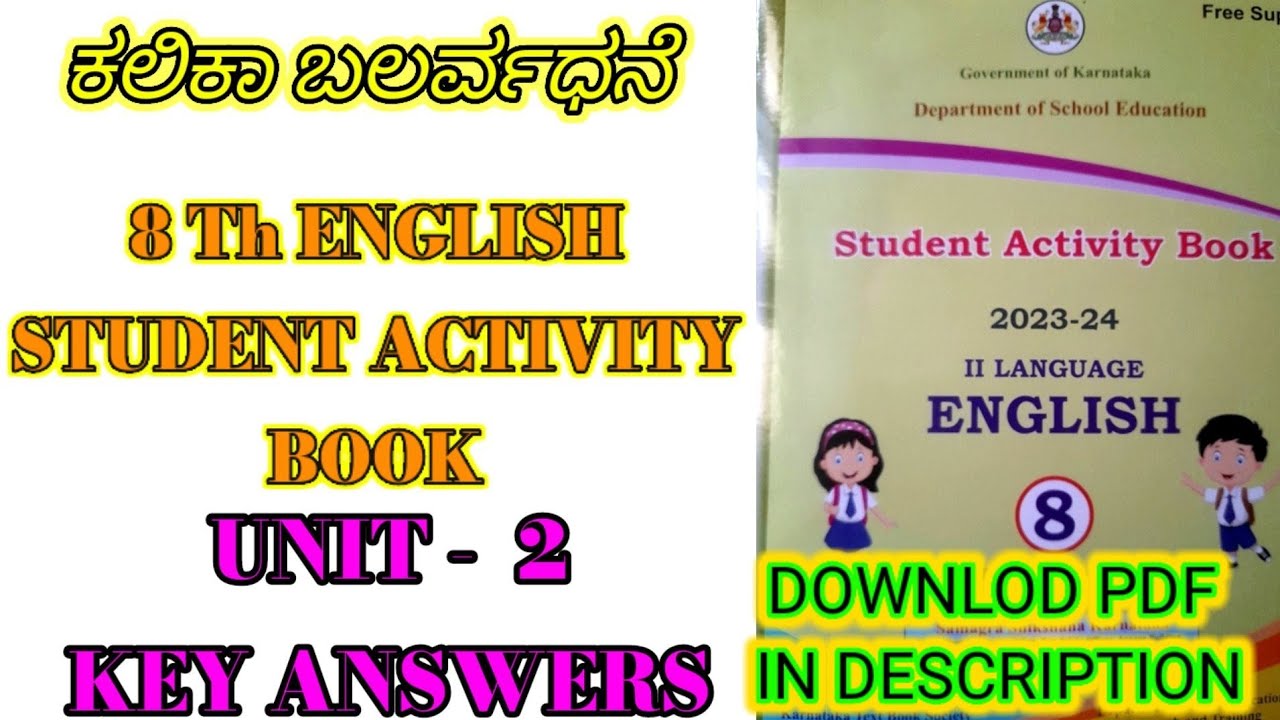 8th class English Student Activity Book key answers Unit 2 | Kalika ...