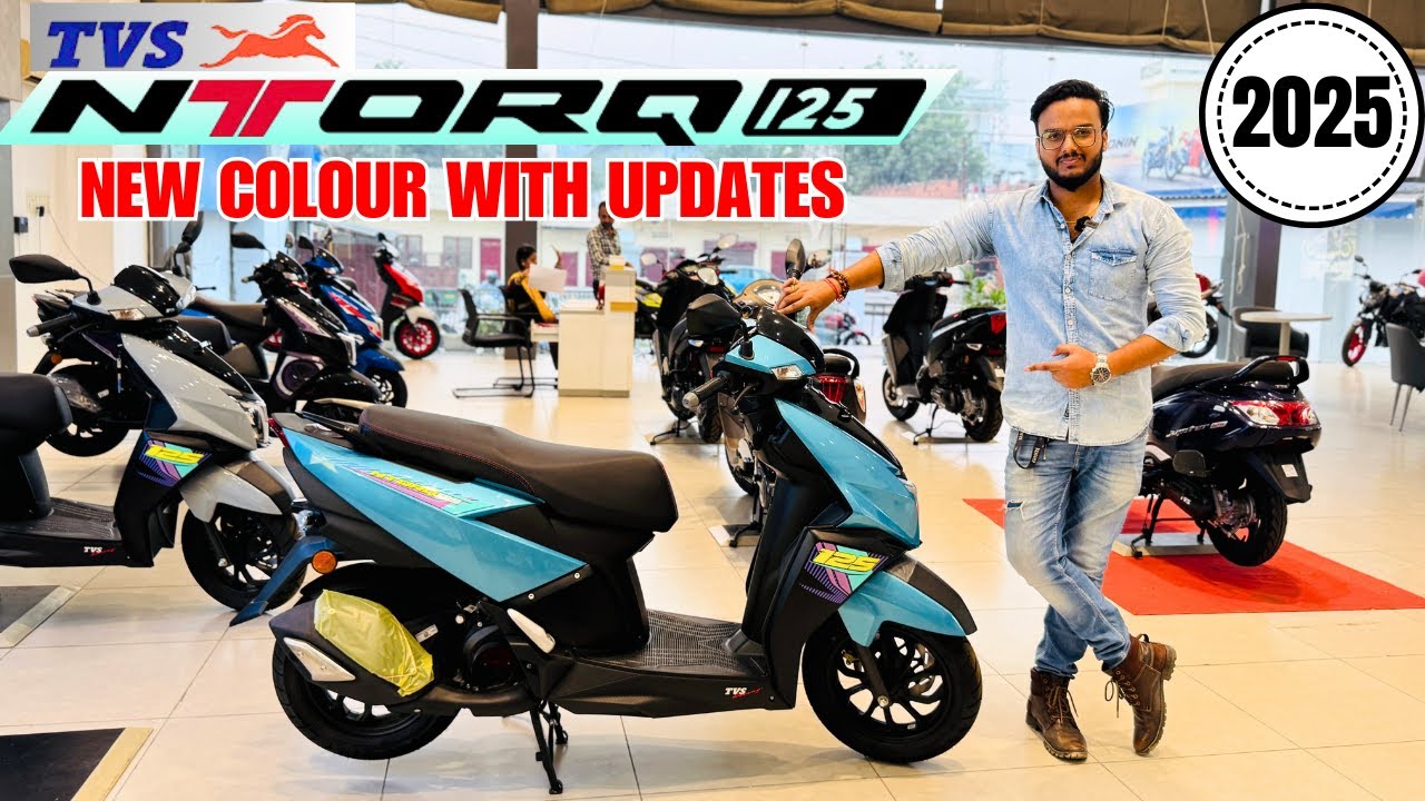 All New 2025 TVS Ntorq 125 : Turquoise Blue Detailed Review | On Road ...